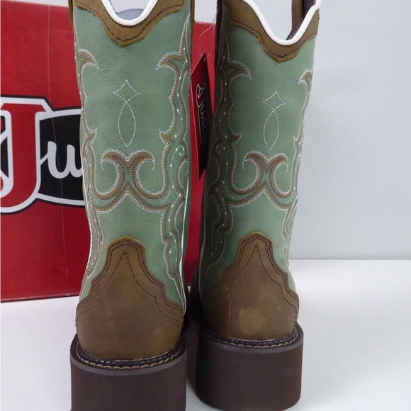 Justin Boots | Shoes | Justin Western Leather Boots Raya Square Toe ...